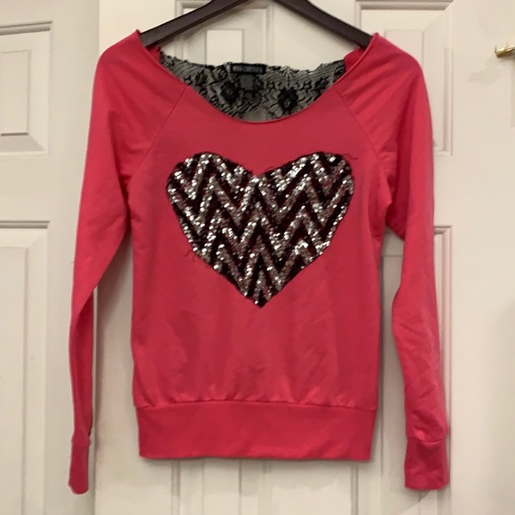 Miss Chievous | Tops | 229 Miss Chievous Embellished Sequins Heart ...